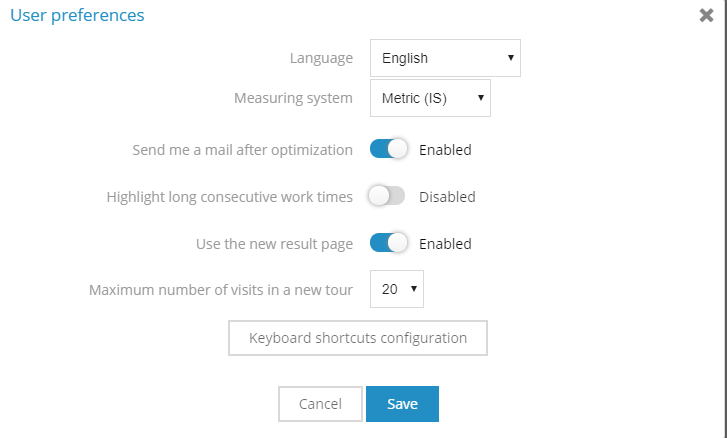 User menu | TourSolver